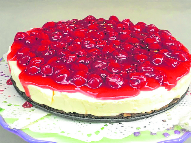 No-bake cherry cheesecake with biscotti crust - Inquirer Kitchen
